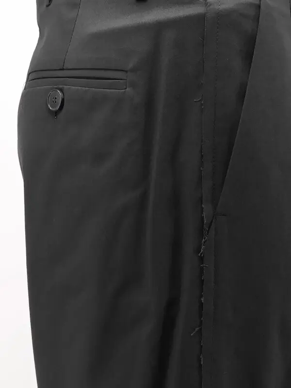 AMARANTO Cotton Wide Leg Trousers - Black