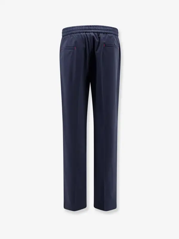 AMARANTO Virgin Wool Blend Trousers - Blue