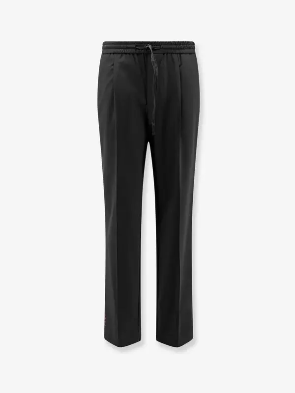 AMARANTO Virgin Wool Blend Trousers - Black