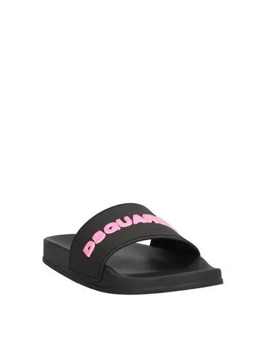 Dsquared2 Rubber Pool Slides With Logo Appliqu - Black