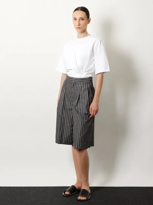 Soeur Striped Cotton Bermuda Shorts
