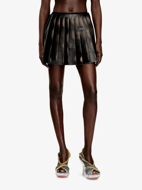 DIESEL® Faux Leather Mini Skirt