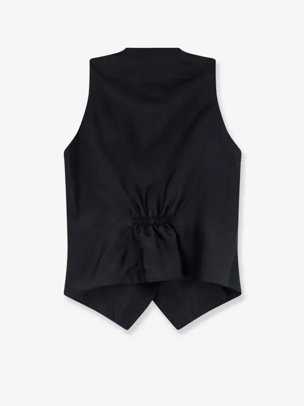 Tagliatore Linen Vest - Black