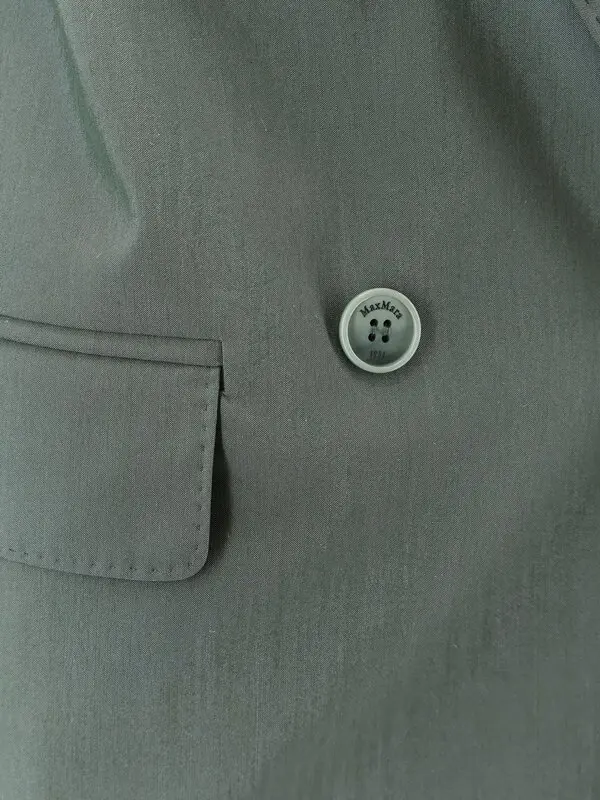 Max Mara Virgin Wool And Silk Double-breasted Blazer - Green