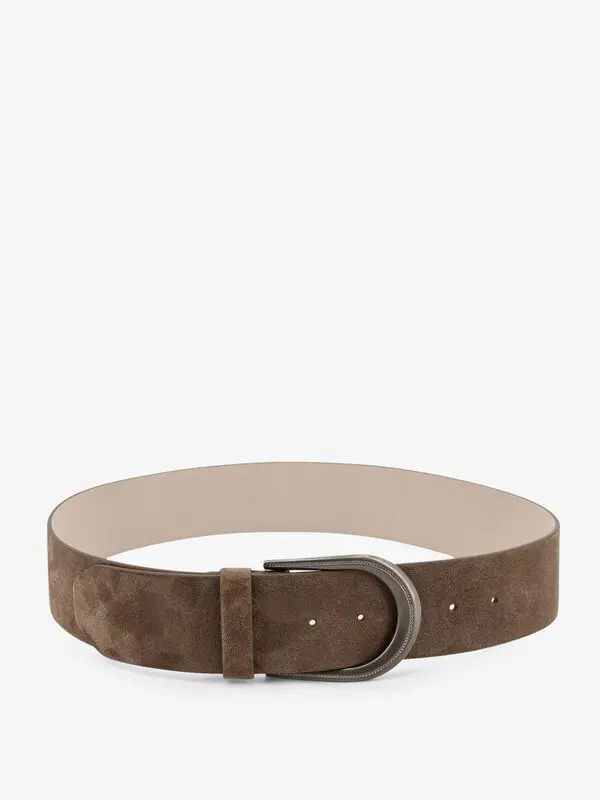 Brunello Cucinelli Suede Belt - Beige