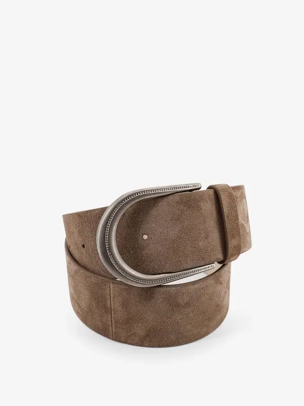 Brunello Cucinelli Suede Belt - Beige