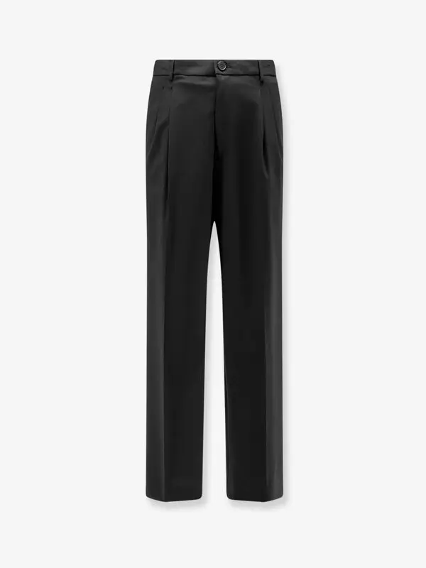 AMARANTO Virgin Wool Blend Trousers - Black