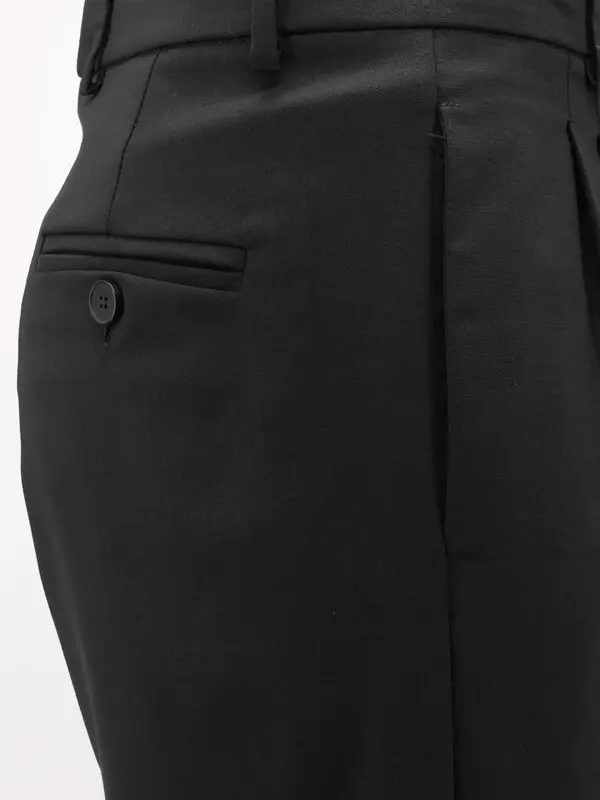 AMARANTO Virgin Wool Blend Trousers - Black