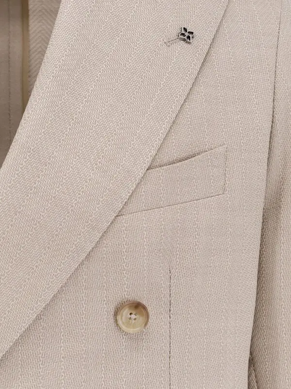 Tagliatore Virgin Wool Blazer - Beige