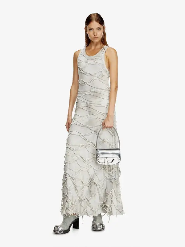 DIESEL® 1dr Mirror Leather Shoulder Bag - Silver