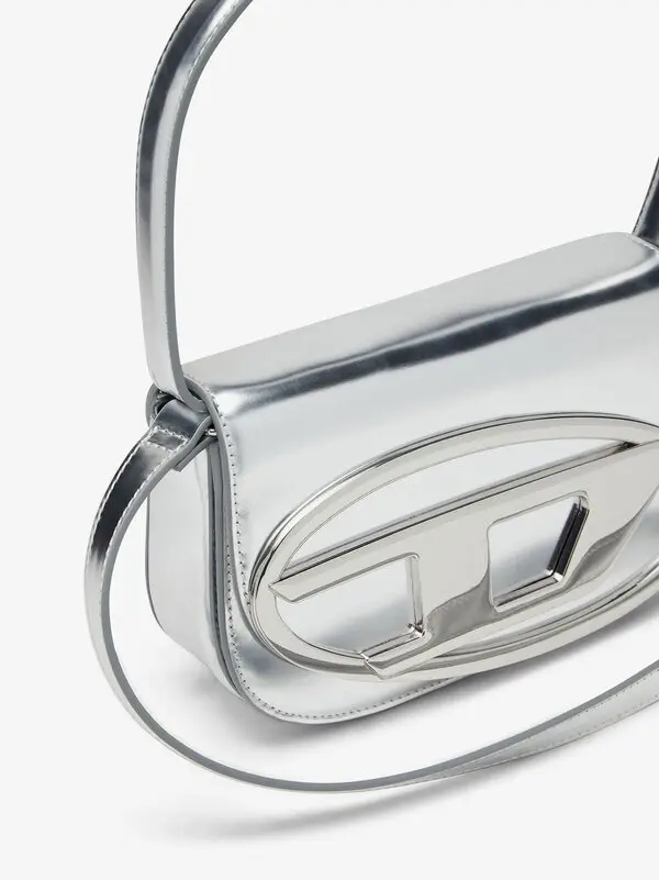 DIESEL® 1dr Mirror Leather Shoulder Bag - Silver