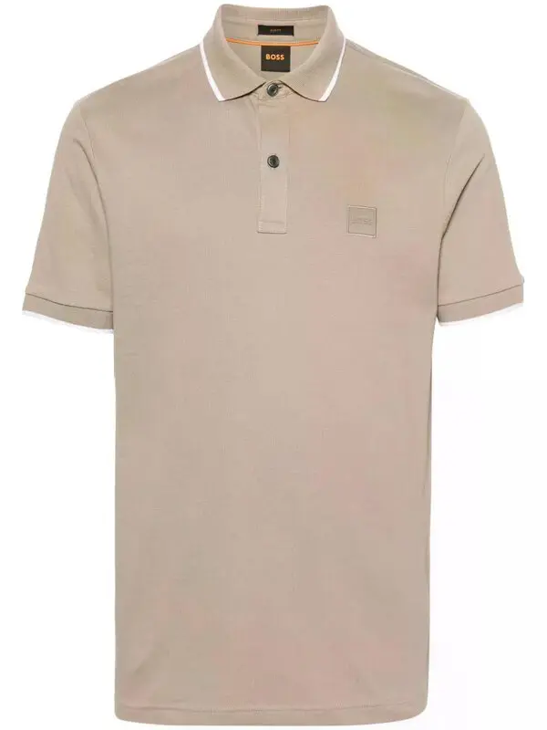 BOSS Logo-patch Piqué Polo Shirt