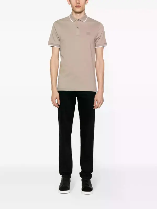 BOSS Logo-patch Piqué Polo Shirt