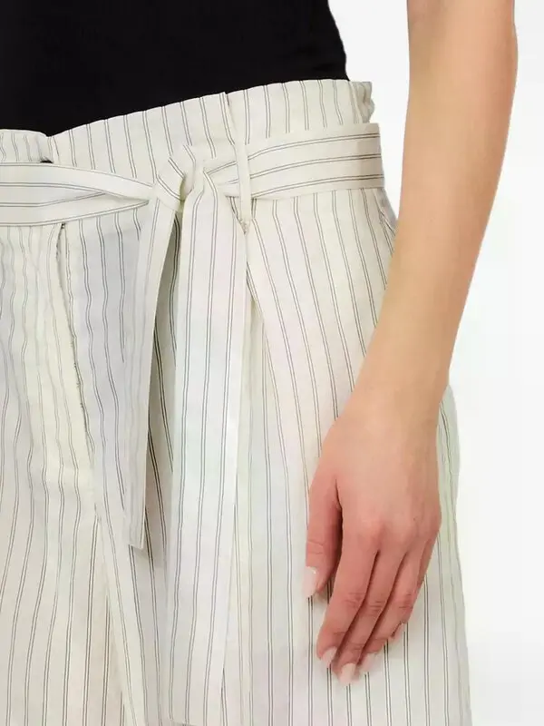 Liu Jo Striped Tie Belt Shorts