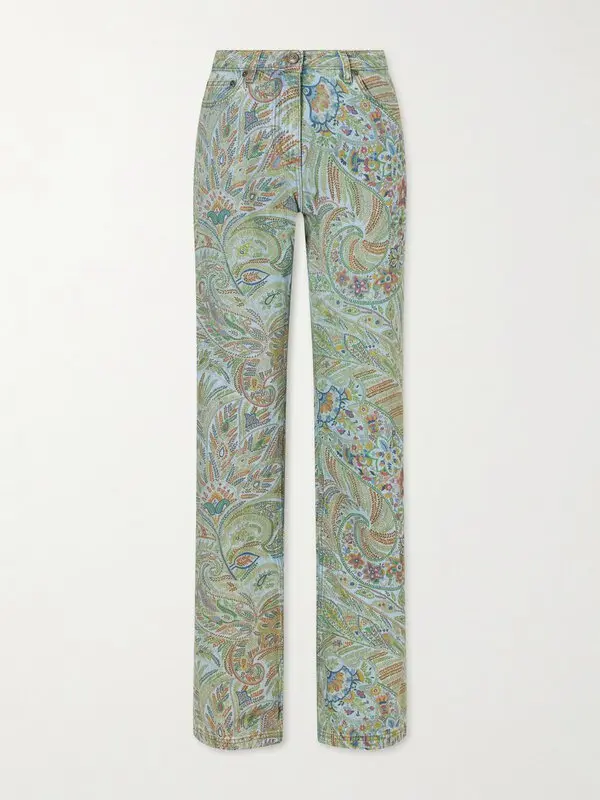 Etro Paisley-print Flared Jeans - Blue