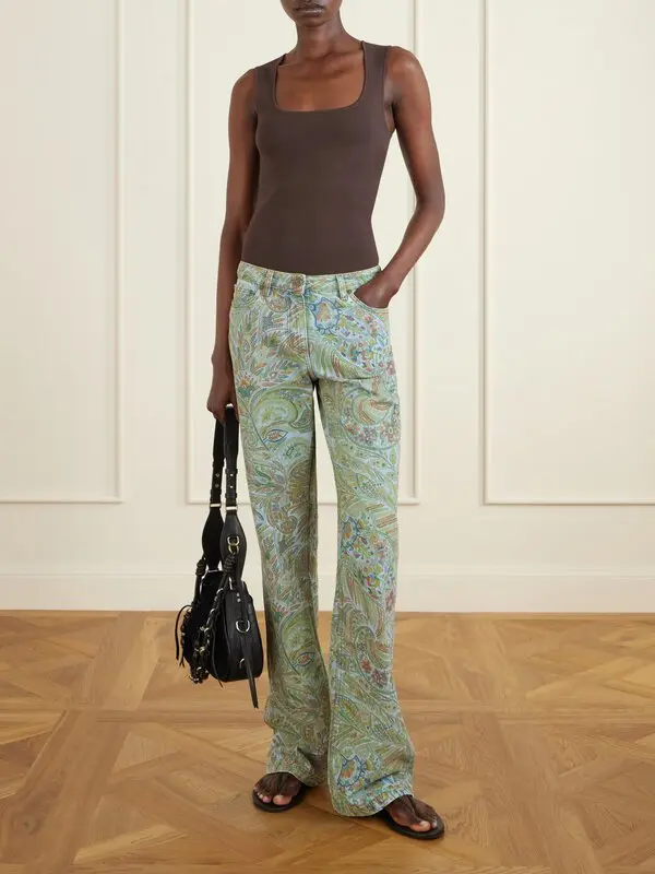 Etro Paisley-print Flared Jeans - Blue