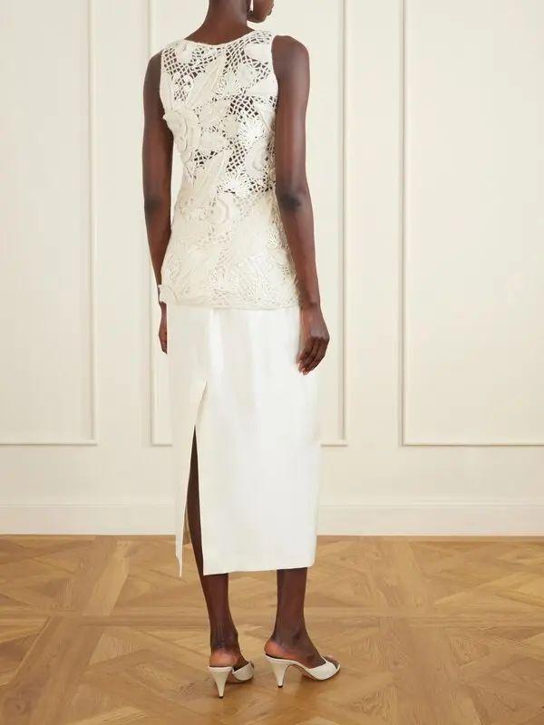 HEIRLOME Embroidered Cashmere And Silk-blend Tank Top