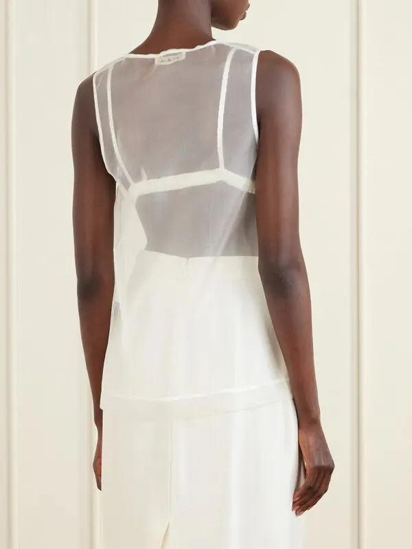 HEIRLOME Elaine Silk-organza Tank Top