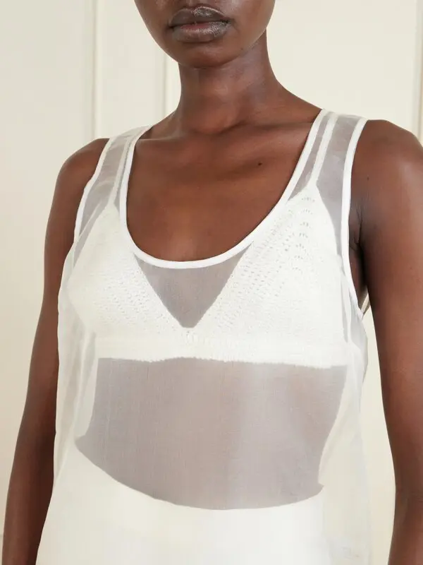 HEIRLOME Elaine Silk-organza Tank Top