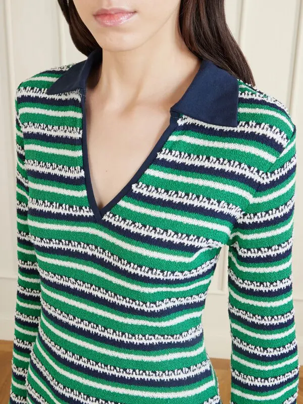Simkhai Tegan Striped Stretch-cotton Cover-up