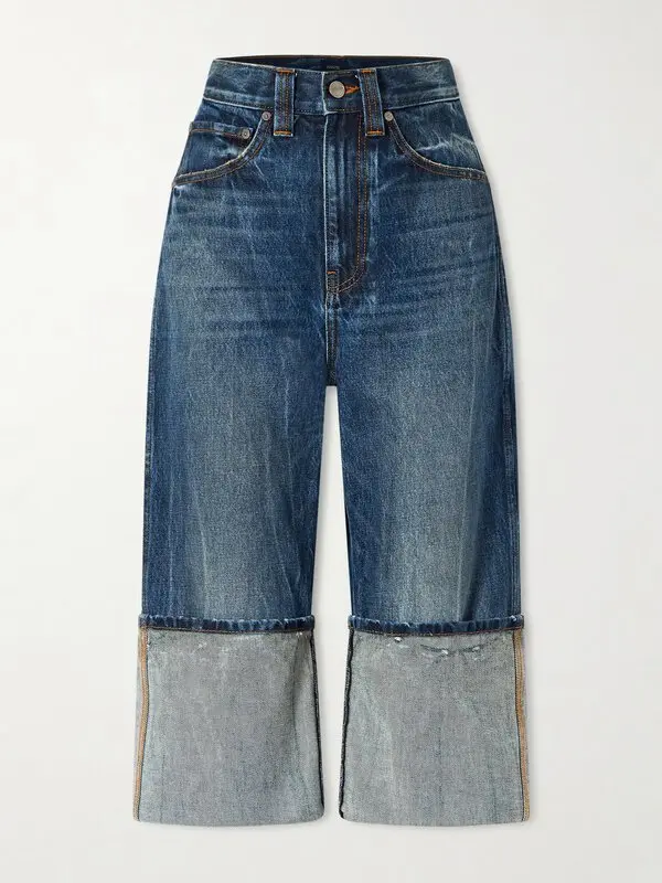 Khaite Boyle Cropped Straight-leg Jeans - Blue