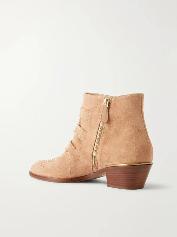 Chloé Susan Embellished Suede Ankle Boots
