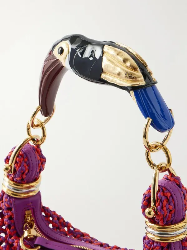 Chloé Toucan Handle Woven Shoulder Bag - Pink