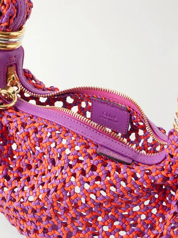 Chloé Toucan Handle Woven Shoulder Bag - Pink