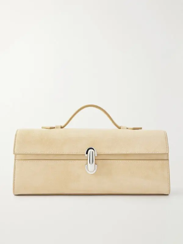 Savette Slim Symmetry Suede Tote - Neutrals
