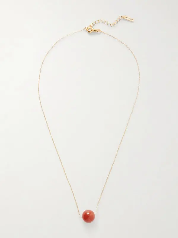 JENNIFER BEHR Gold-tone Agate Necklace - Orange