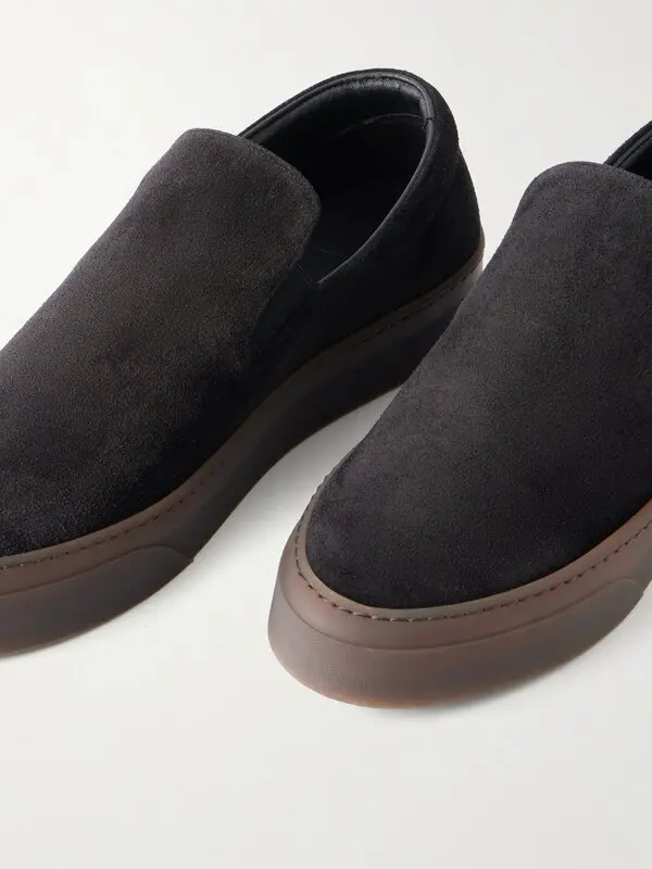 THE ROW Mh Suede Platform Sneakers - Black