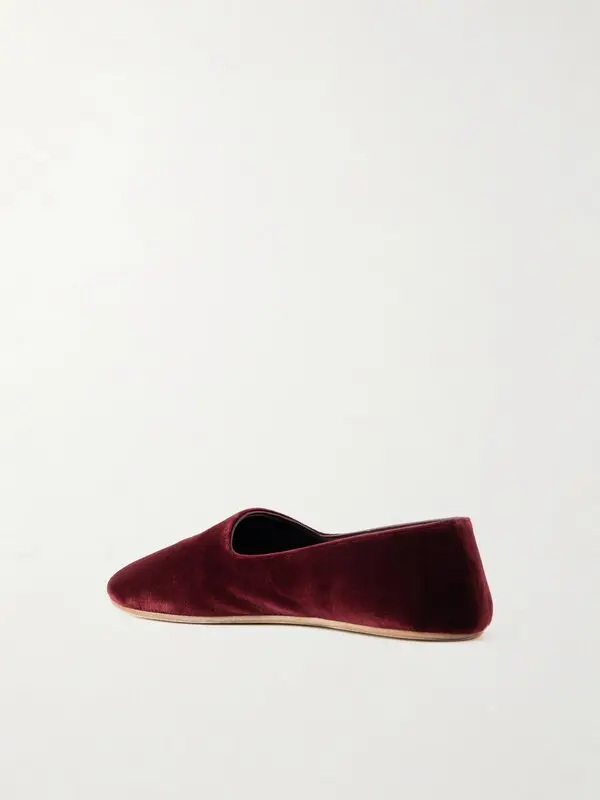 THE ROW Ponti Velvet Slipper - Burgundy