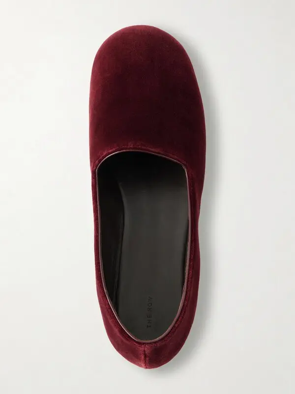 THE ROW Ponti Velvet Slipper - Burgundy