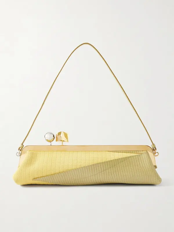 Jacquemus Salon Mais Suede And Patent-leather Clutch