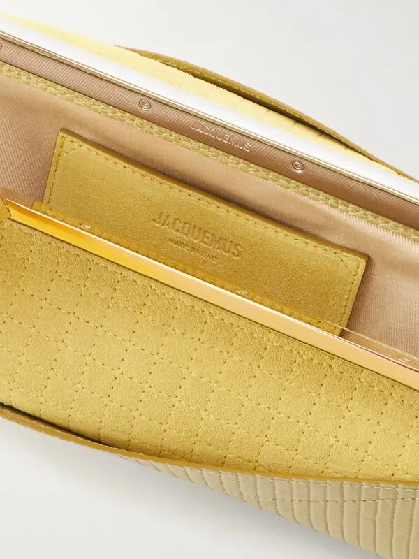 Jacquemus Salon Mais Suede And Patent-leather Clutch