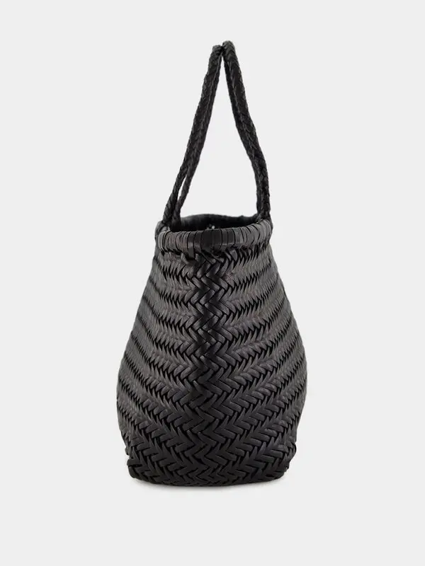 Dragon Diffusion Triple Jump Big Woven Leather Tote - Black