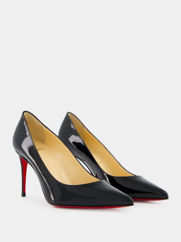 CHRISTIAN LOUBOUTIN Kate 85mm Patent Leather Pumps - Black