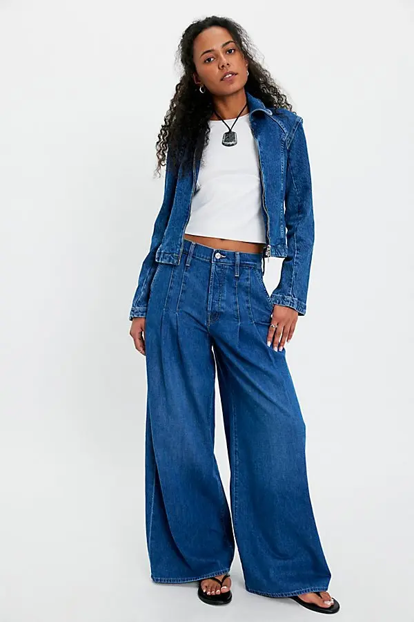 MOTHER The Pleaty Pouty Skimp Wide-leg Jeans - Big Tipper