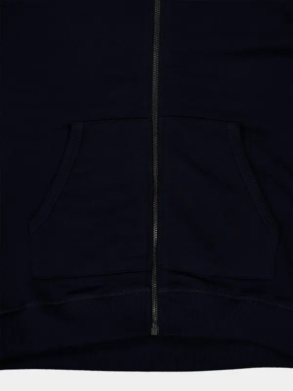 Majestic Filatures Marine Organic Cotton Zipped Hooded Sweatshirt
