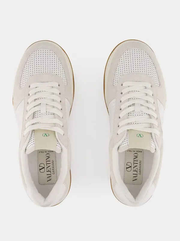 Valentino Garavani Sparry Leather Sneakers - White