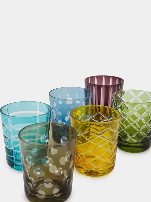 POLSPOTTEN Set Of 6 Cuttings Tumblers Glasses