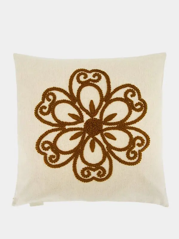 HOUSE OF CAPRICORN Florea Linen Cushion - Brown