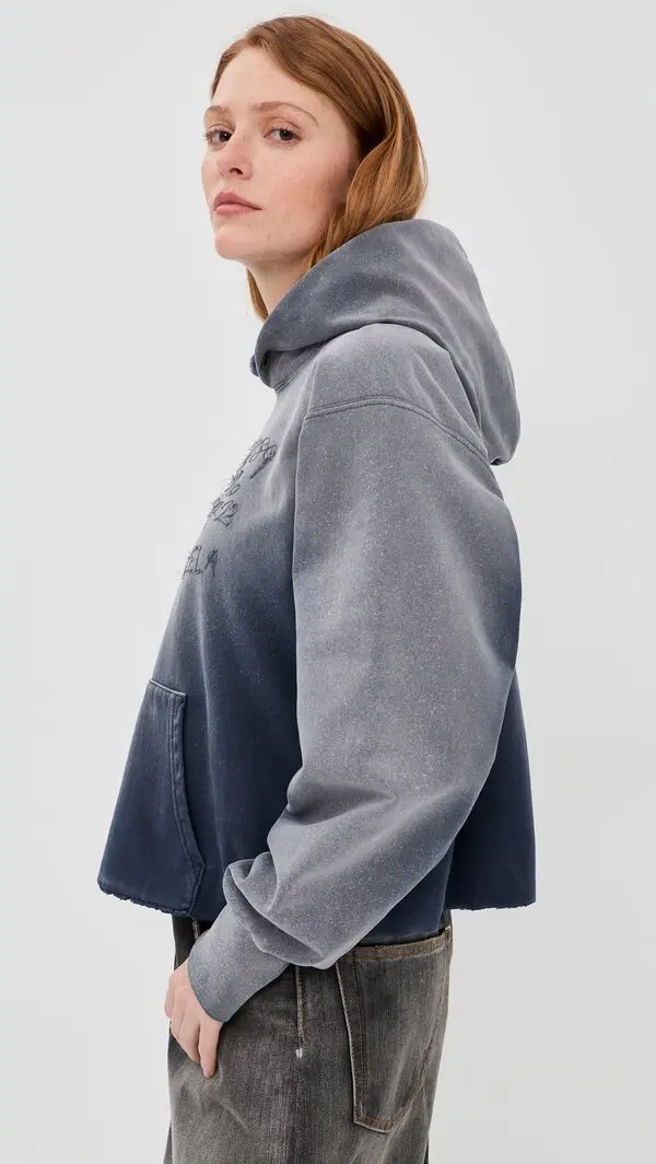 MAISON MARGIELA Embroidered Logo Hoodie - Cobalt