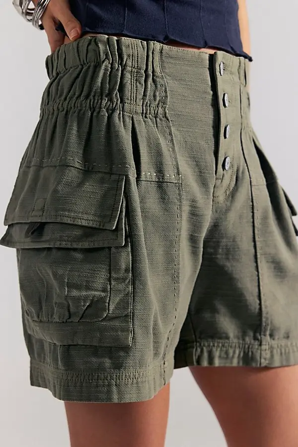 Free People We The Free Wallflower Cargo Shorts - Summer Pine