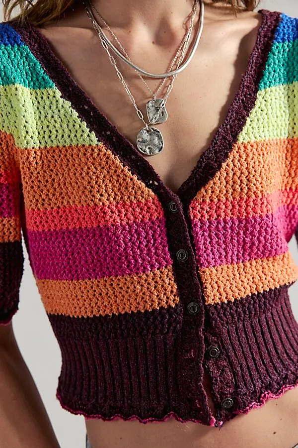 Free People Tyler Crochet Cardigan