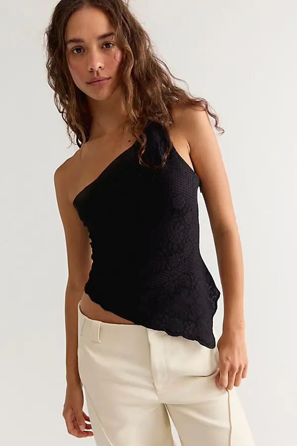 Free People Clover One-shoulder Top - Black
