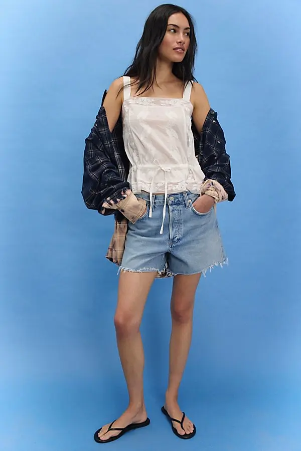 Free People Wildflower Cross-stitch Tank - Ivory