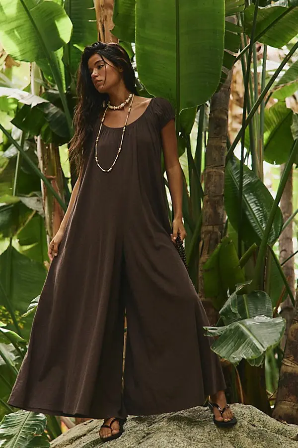 Free People Amory One-piece Jumpsuit - Double Espresso