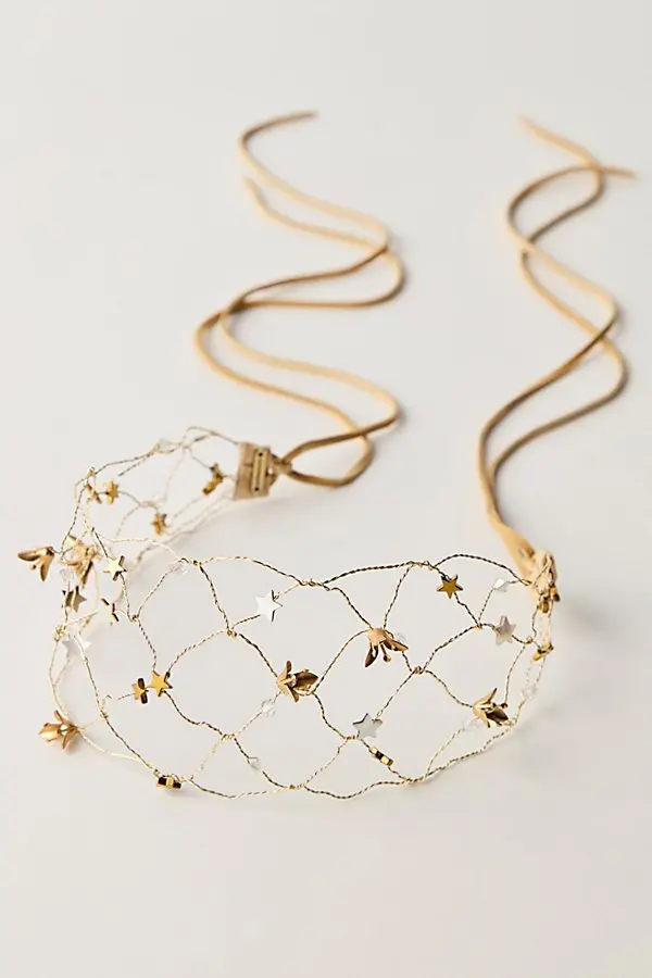 Free People Lyrielle Wire Net Headband - Gold