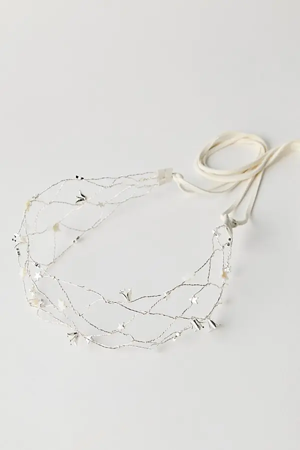 CURRIED MYRRH Lyrielle Wire Net Headband - Silver